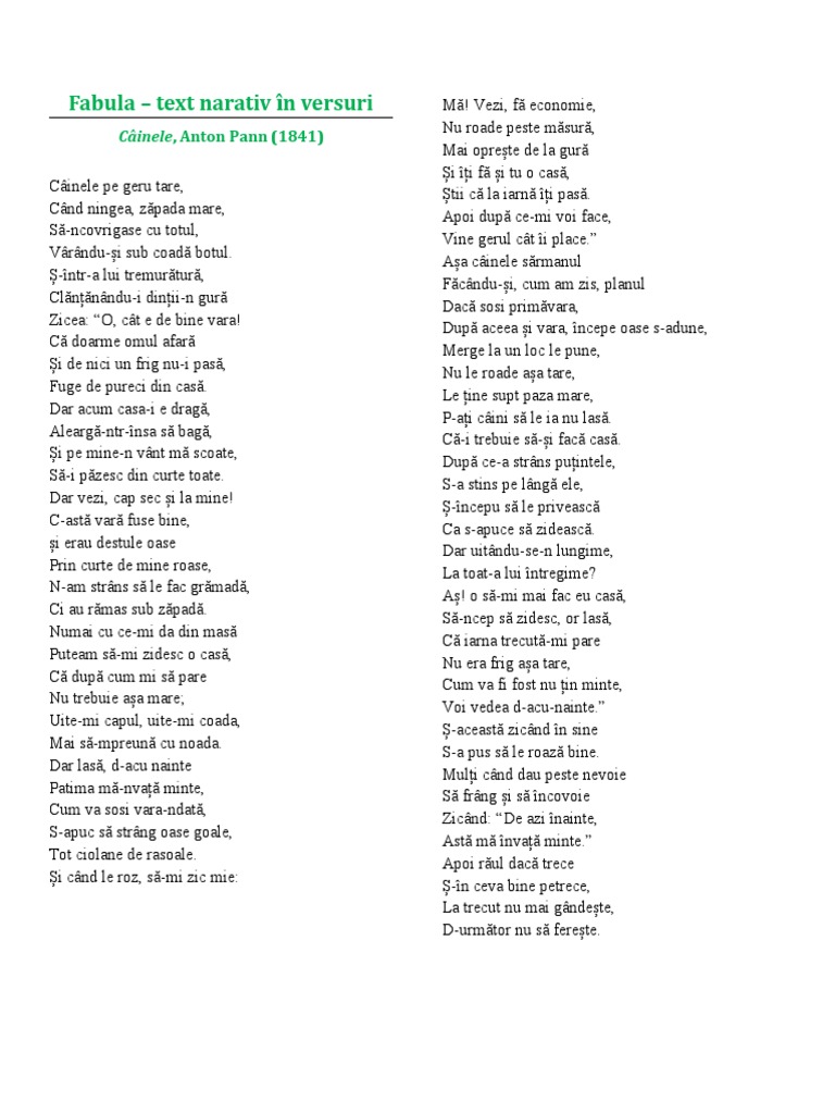 Câinele, Anton Pann | PDF