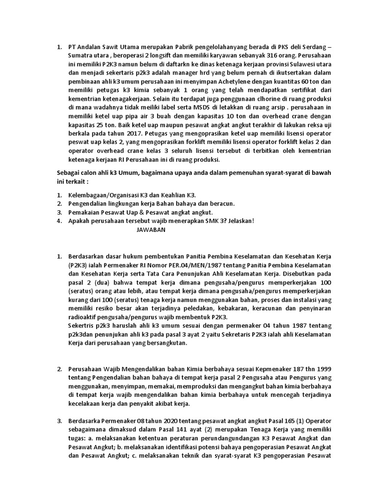 PT Andalan Sawit Utama Merupakan Pabrik Pengelolahanyang Berada Di PKS Deli Serdang | PDF ...