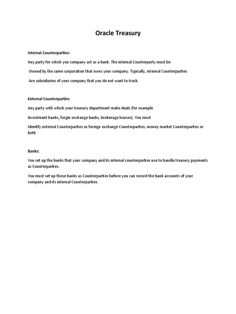 Oracle Treasury | PDF