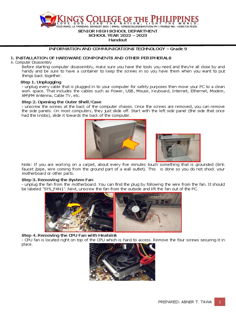 Computer Assembly and Disassembly | Download Free PDF | Personal Computers | Electrical Connector