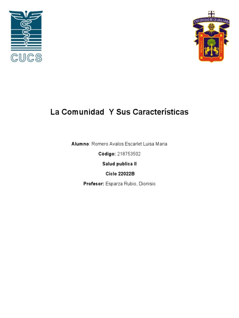 La Comunidad Y Sus Características | PDF | Comunidad | Sociedad
