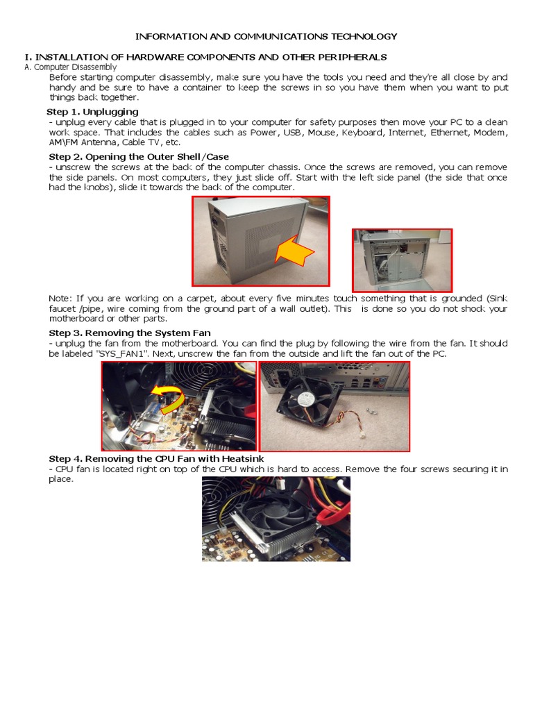 Computer Assembly and Disassembly | PDF | Electrical Connector | Computer Engineering