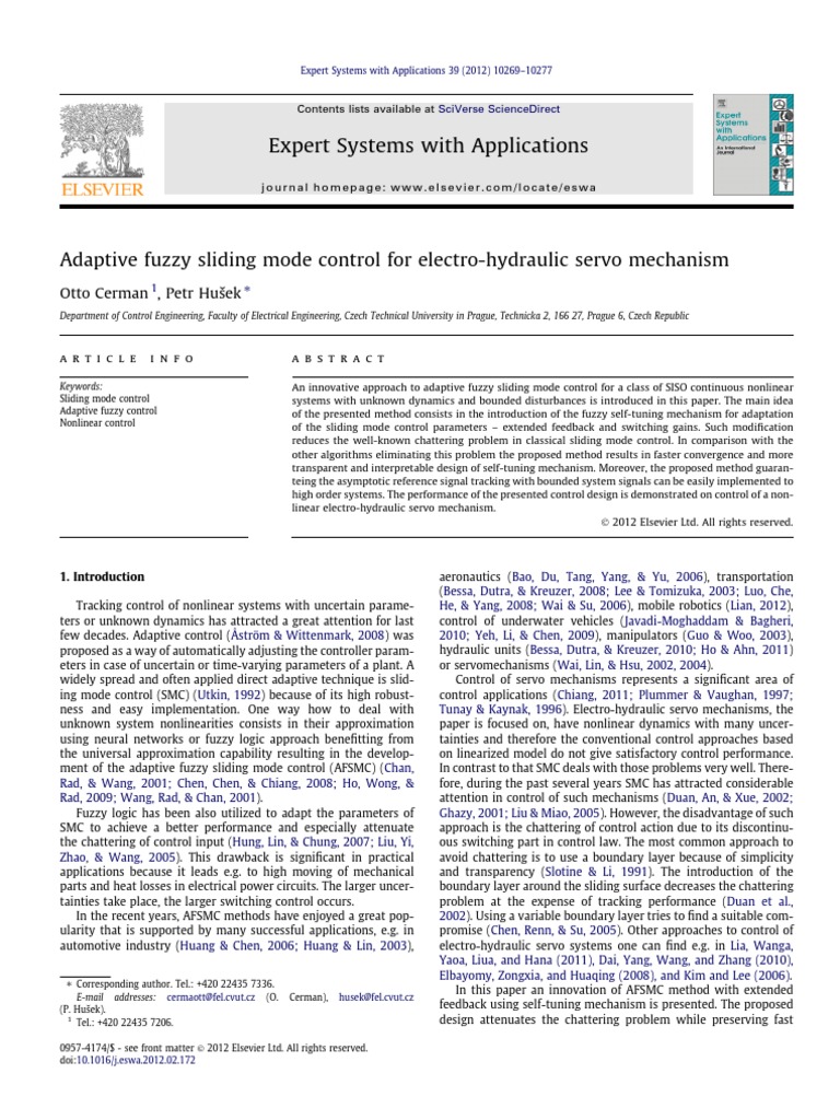 Adaptive Fuzzy Sliding Mode Control | PDF | Fuzzy Logic | Computing