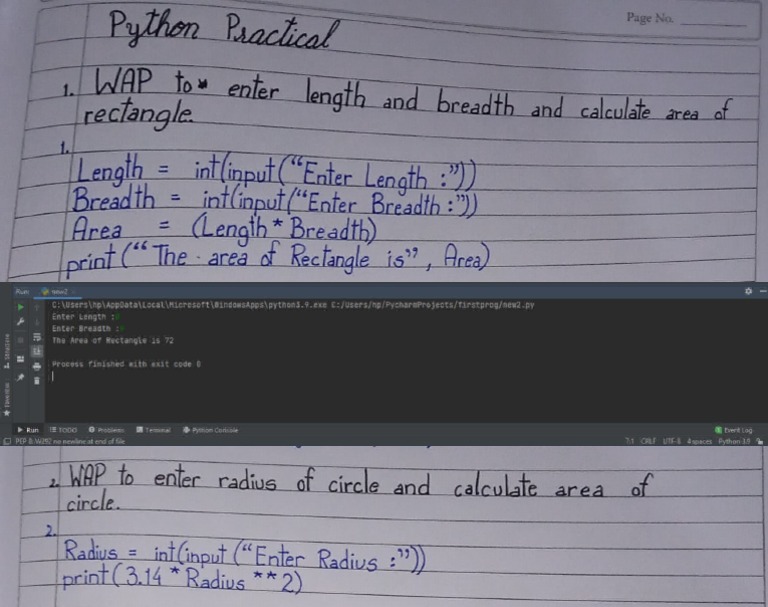 Calculating area of rectangle, circle and cylinder | PDF | Euclidean ...