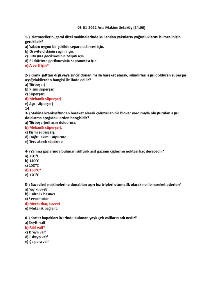 2022 Yilinda Cikan Ana Makine Sorulari 10.10.2022 | PDF