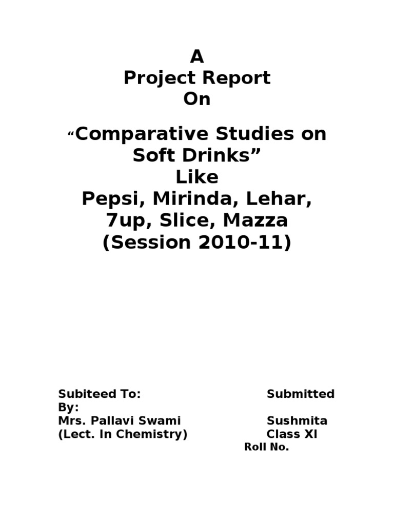 Cold Drink Project | PDF | Soft Drink | Drink