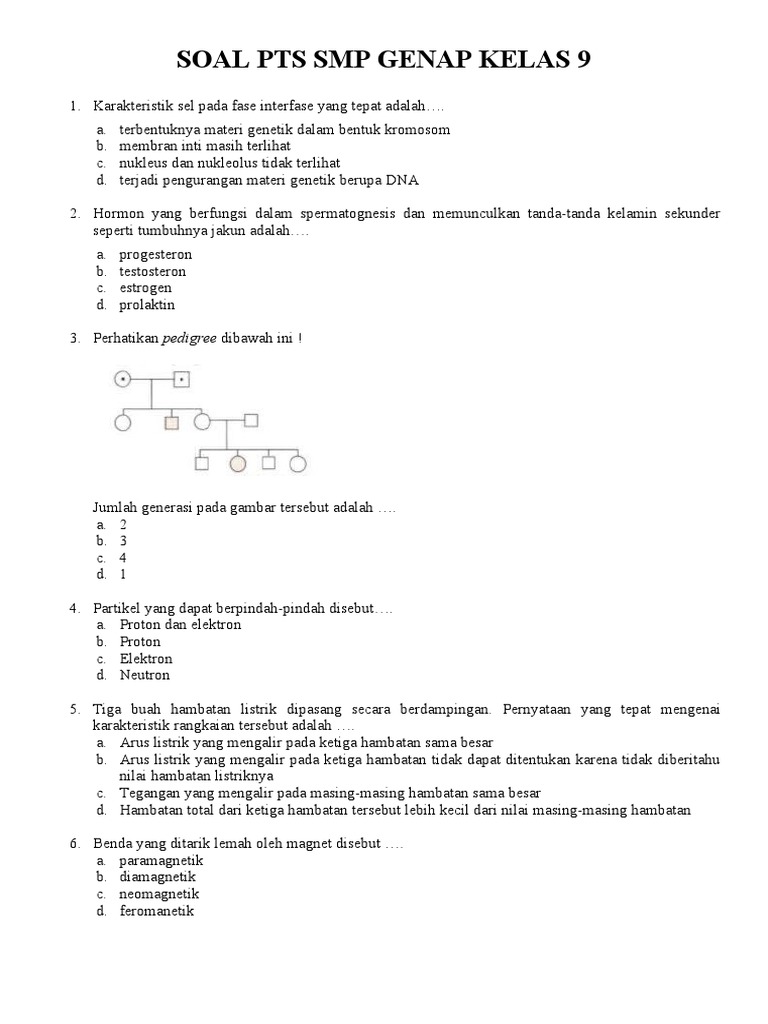 Kriteria Soal PTS SMP Semester Genap | PDF