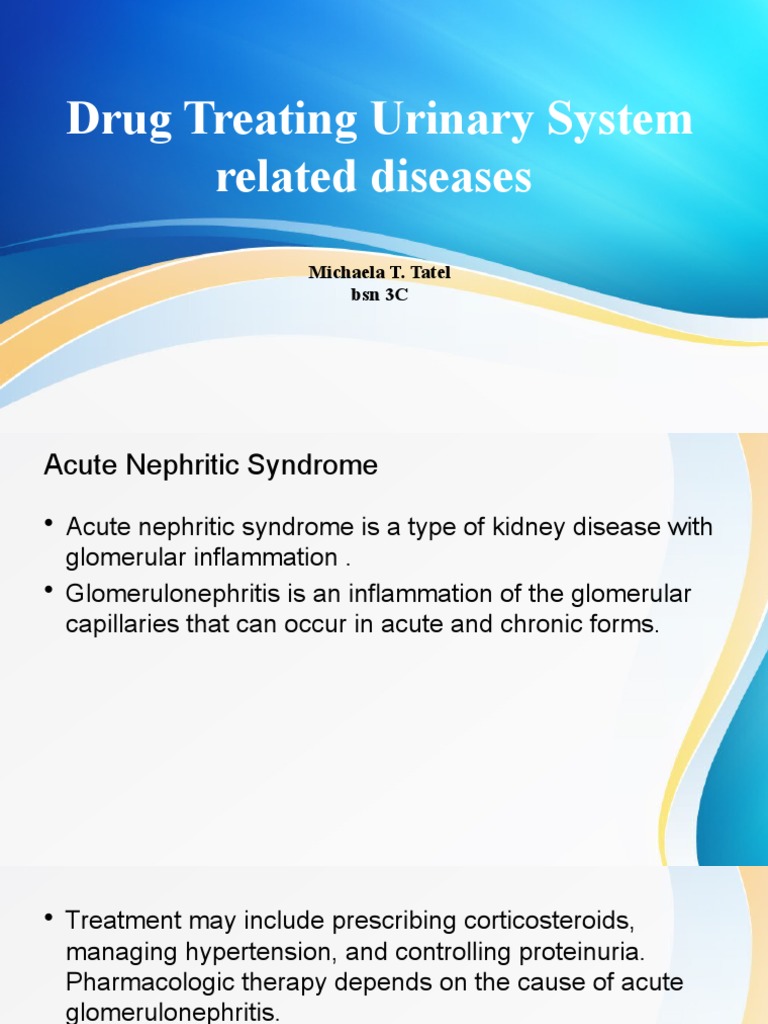 Drug Treating Urinary System Related Diseases FINAL | PDF | Nephrology ...