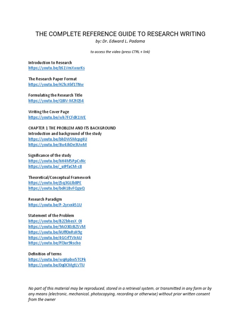 Research Writing Guide for Students | PDF | Methodology | Science