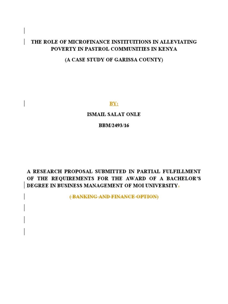 KELVIN Proposal - Marked | Download Free PDF | Microfinance | Microcredit