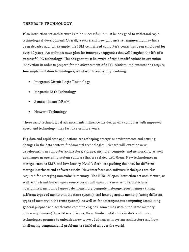 Trends in Technology | PDF | Computer Memory | Computer Data Storage