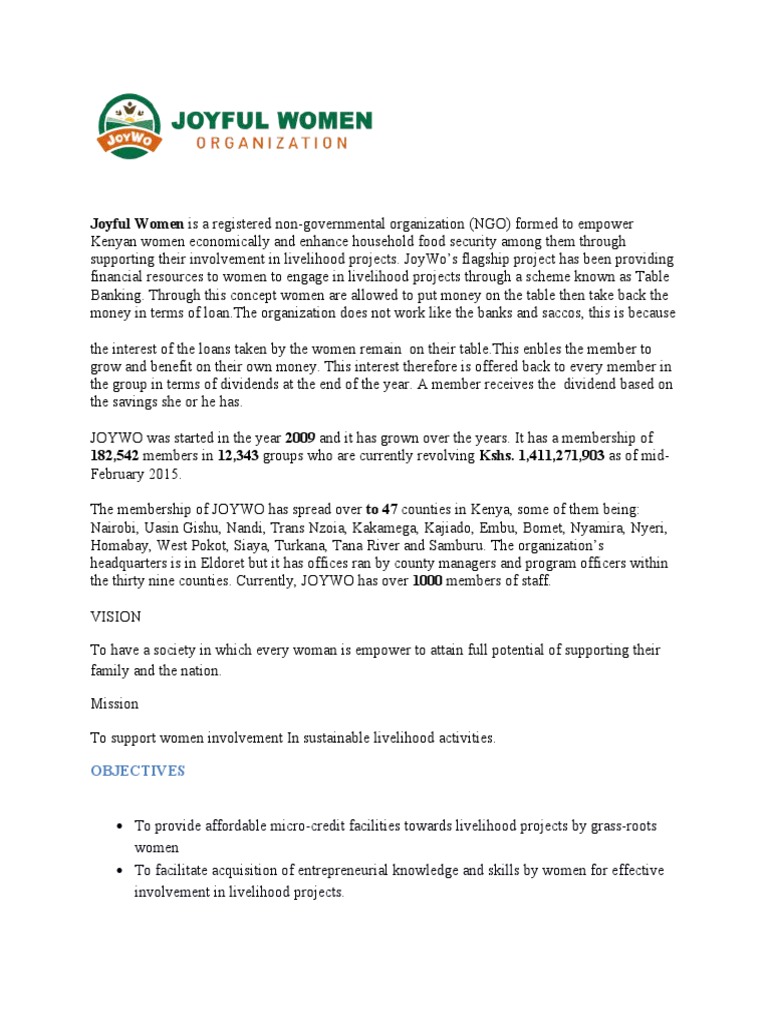 Joywo Updated003 | Download Free PDF | Loans | Gender Equality