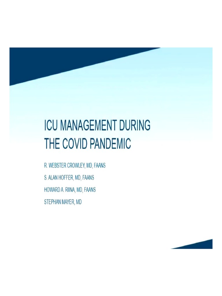 Icu Management | PDF