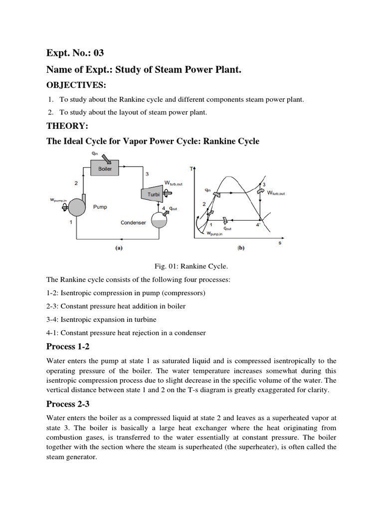 Expt. # 03 Study of A Steam Turbine Power Plant | PDF | Steam | Boiler