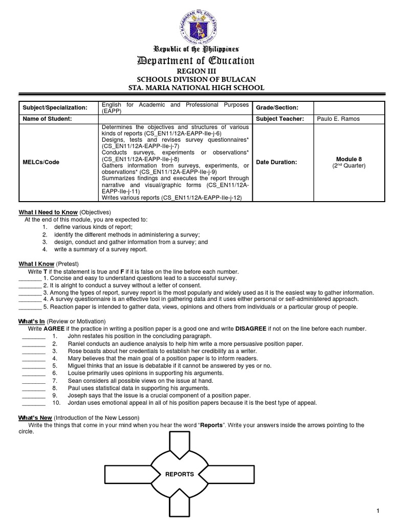 Eapp Module 8 W12 | PDF | Survey Methodology | Questionnaire