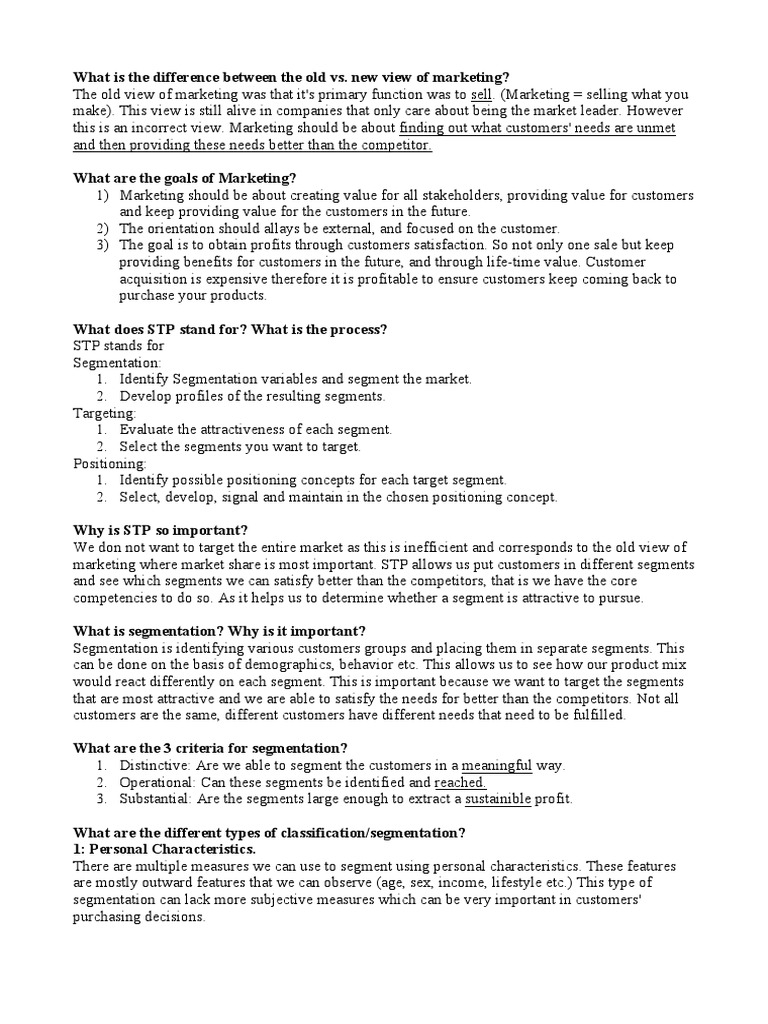 Quick Overview Summary | PDF | Market Segmentation | Marketing