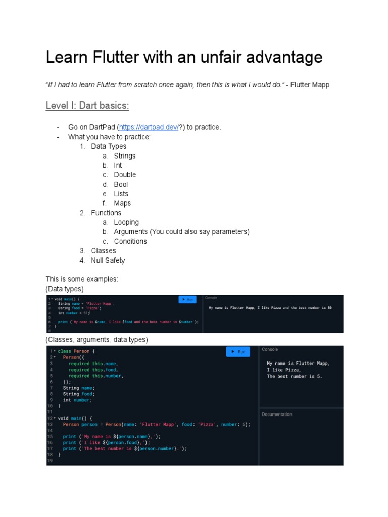 Learn Flutter With An Unfair Advantage | PDF | Parameter (Computer Programming) | Mobile App