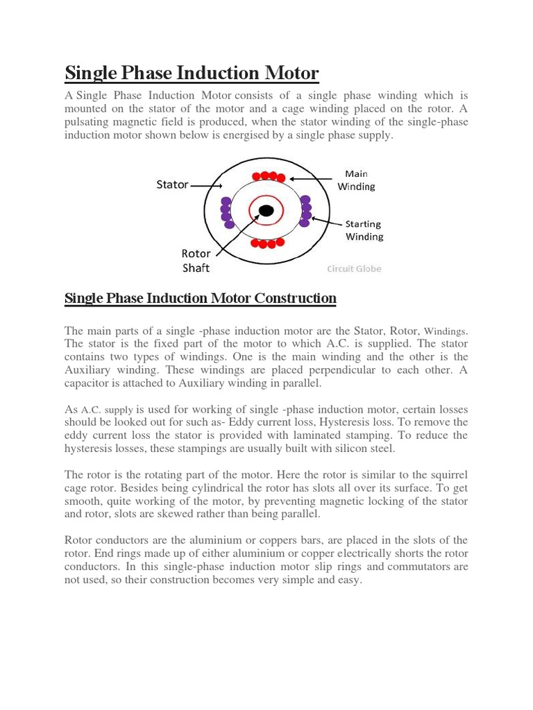 Single Phase Induction Motor and Stepper Motor | PDF | Electric Motor ...