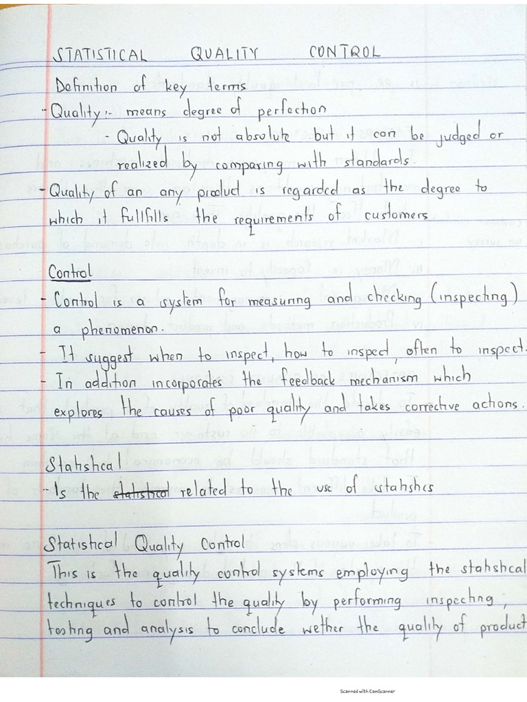 ST 316 SQC Notes | PDF