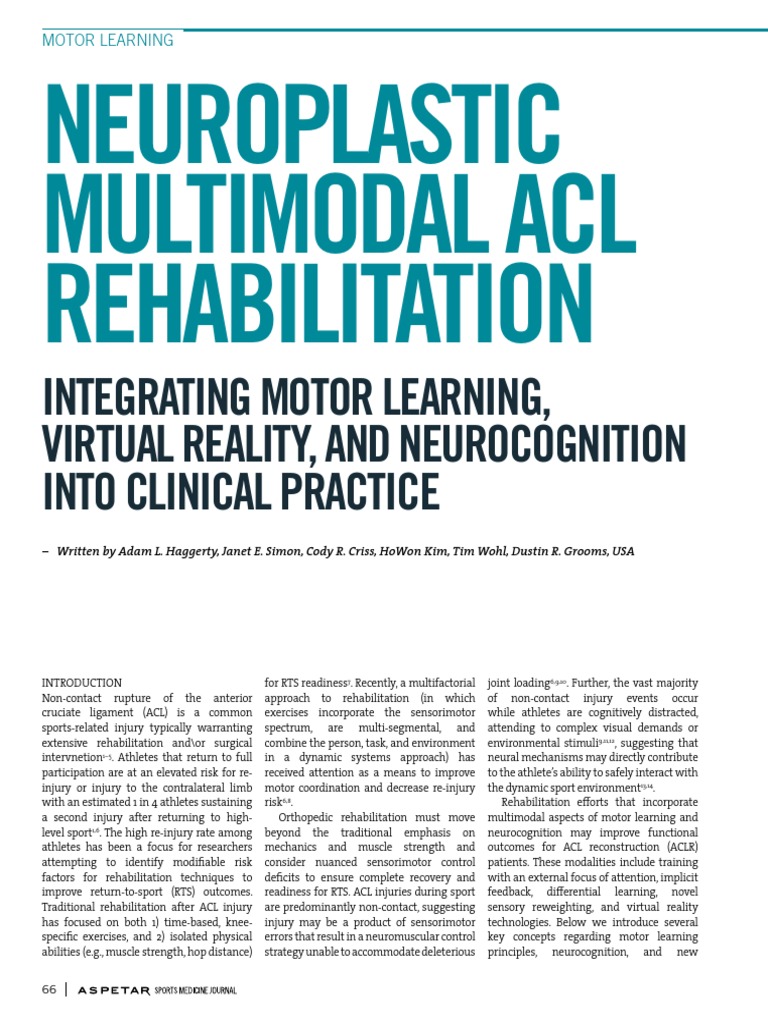 Neuroplastic Multimodal Acl Rehabilitation | PDF | Physical Therapy | Neuroplasticity