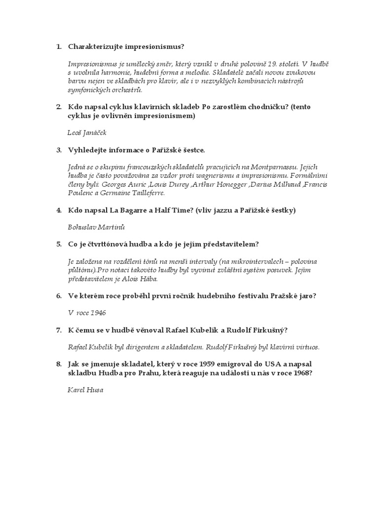 Otázky Impresionismus | PDF Otázky Impresionismus | PDF