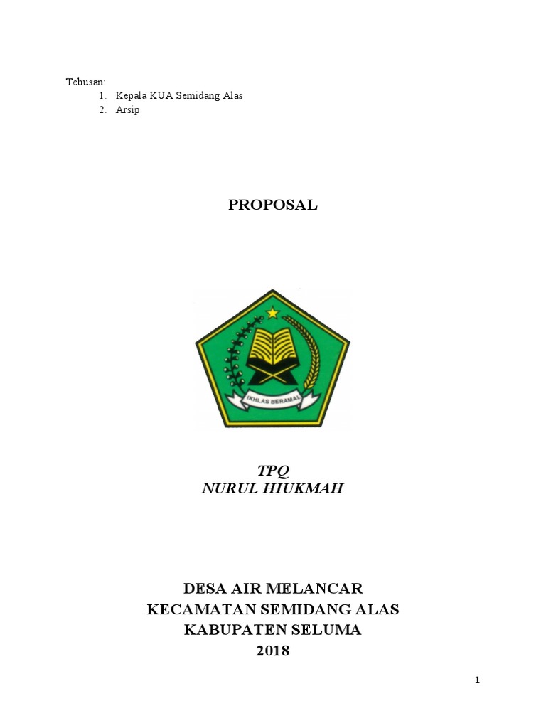 Proposal TPQ Ke PT | PDF