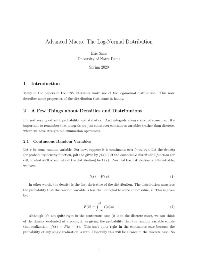 Lognormal Notes | PDF | Probability Distribution | Probability Density ... Lognormal Notes | PDF | Probability Distribution | Probability Density ...