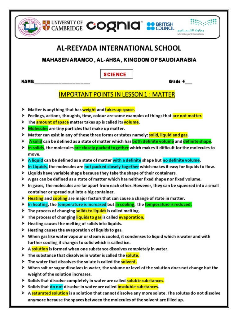 Understanding the Properties and States of Matter Through Hands-On ...
