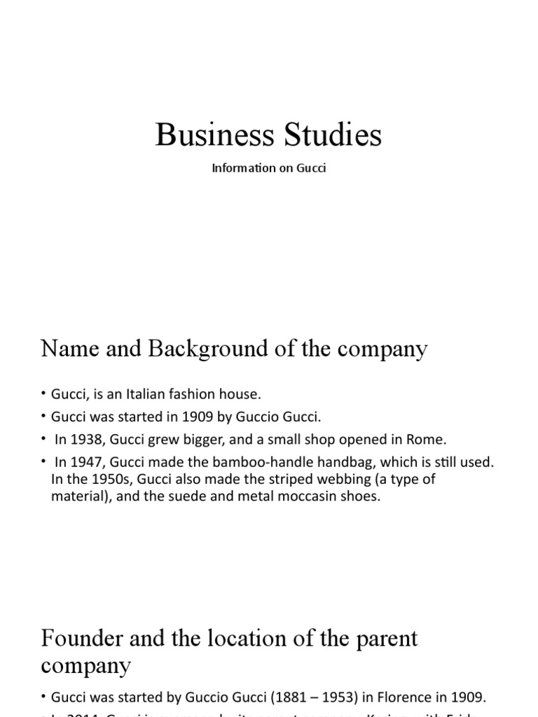 Business Studies Gucci Group Project | PDF