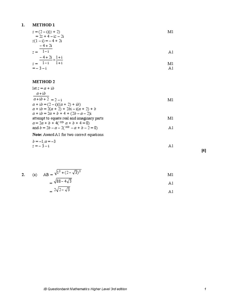 Complex Number AI HL 24 MS | PDF | Mathematical Concepts | Elementary Mathematics