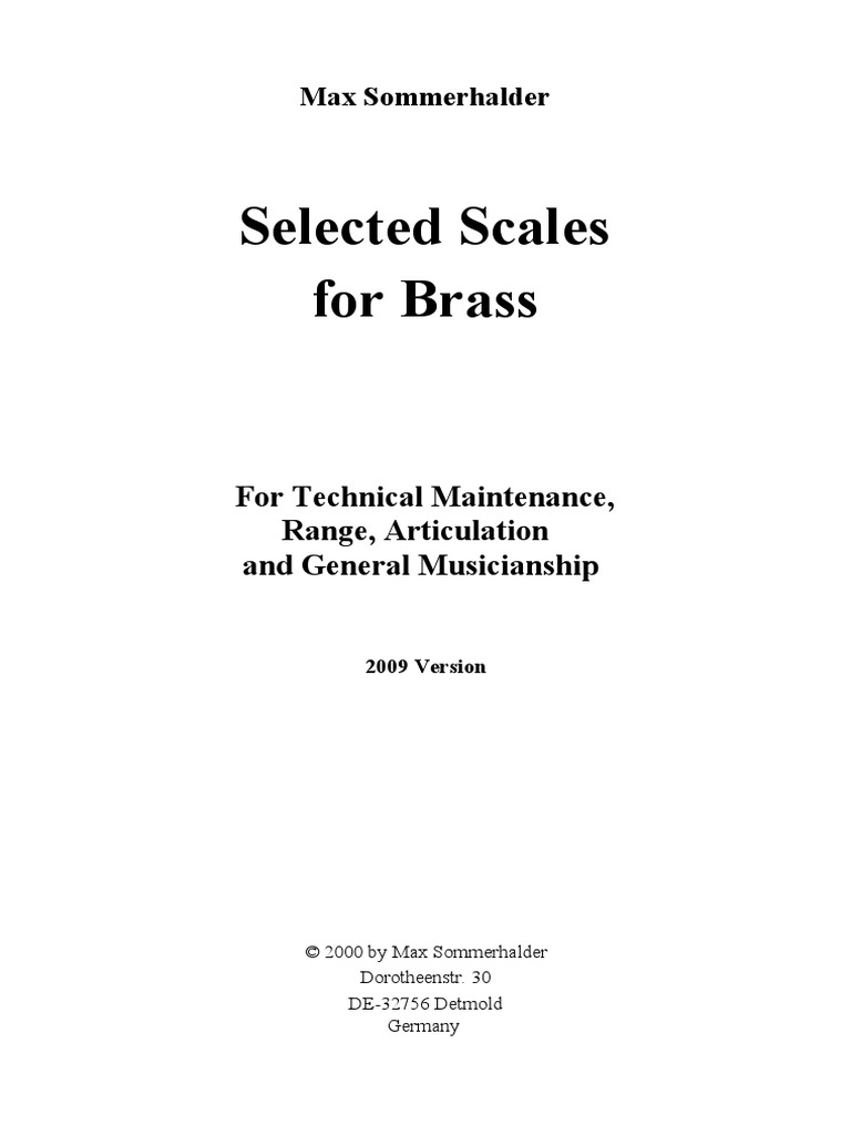 Sommerhalder, Selected Scales 2009 | PDF