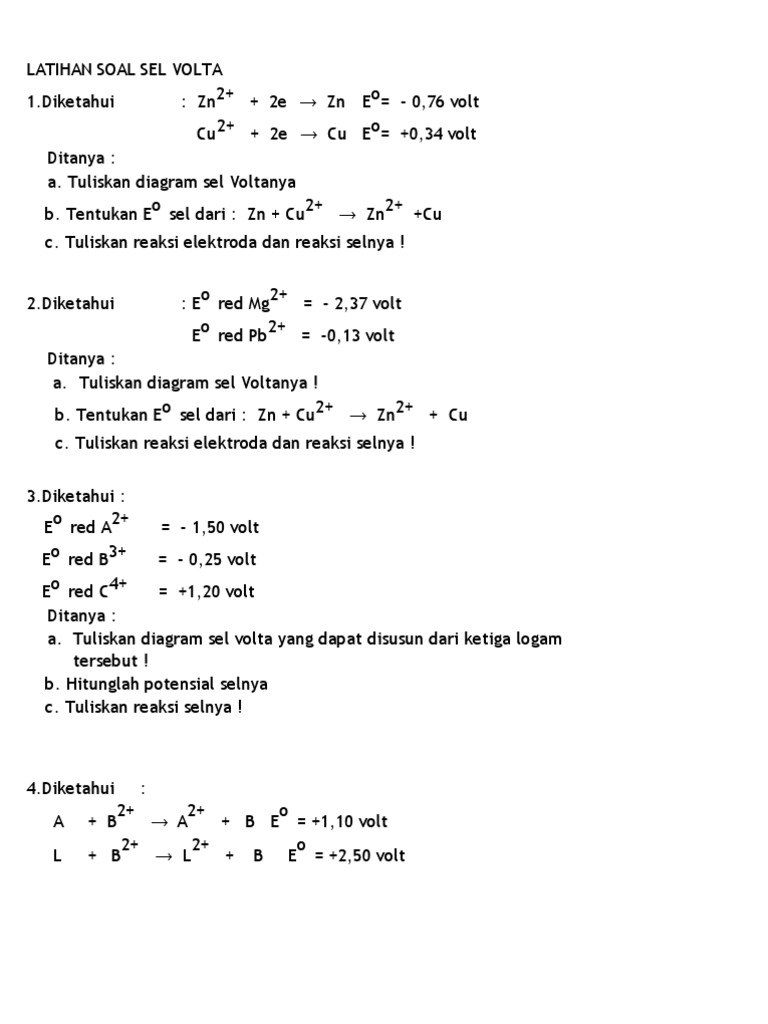 Latihan Soal Sel Volta | PDF
