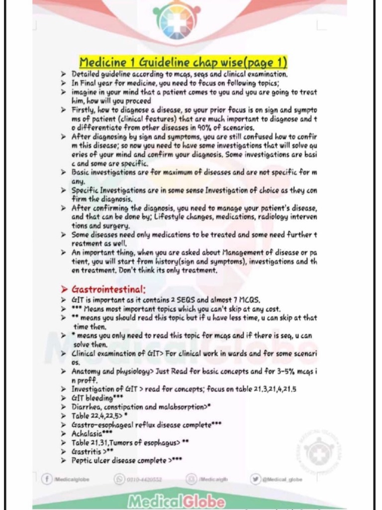 Medical Globe Guideline 1 | PDF