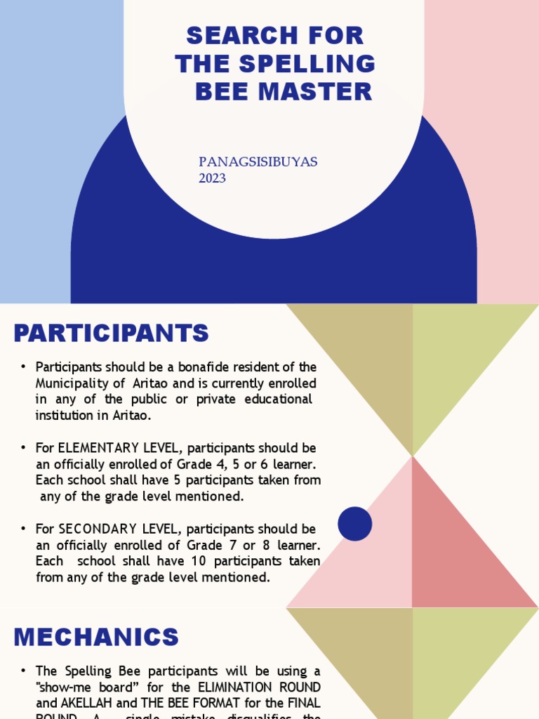 Spelling-And-Quiz-Bee-Mechanics FINAL | PDF
