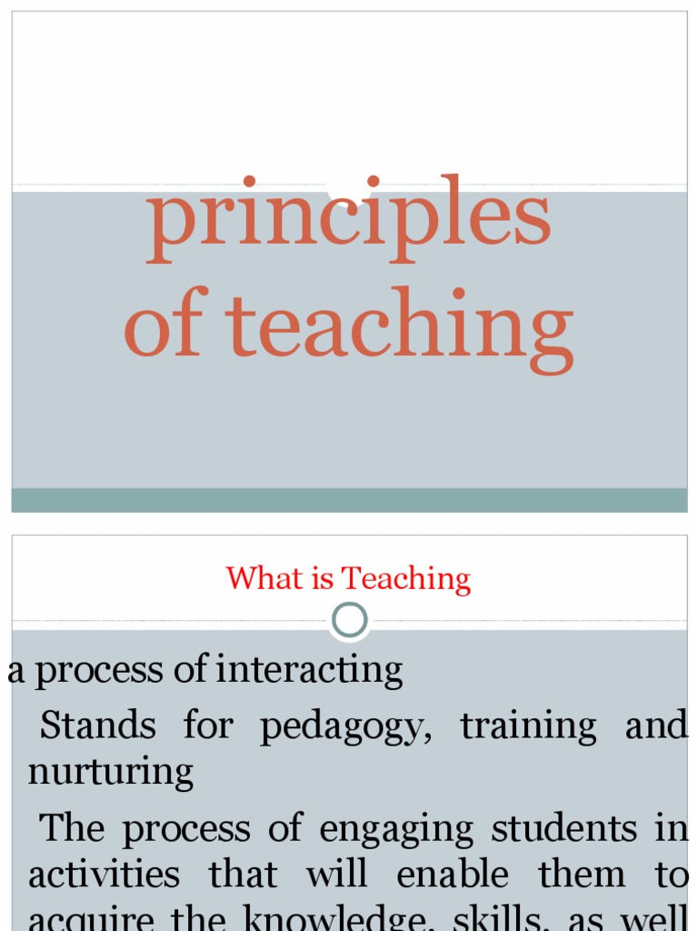 Principles of Teaching | PDF | Learning | Metacognition
