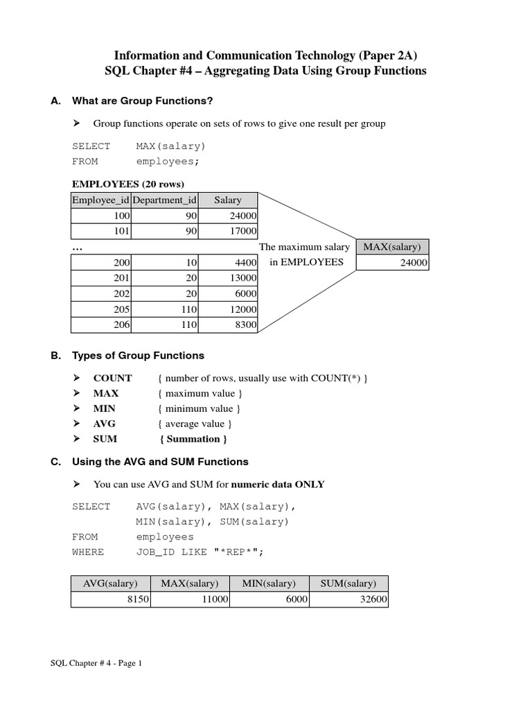 Sql Revision 4 Pdf Computer Data Sql 