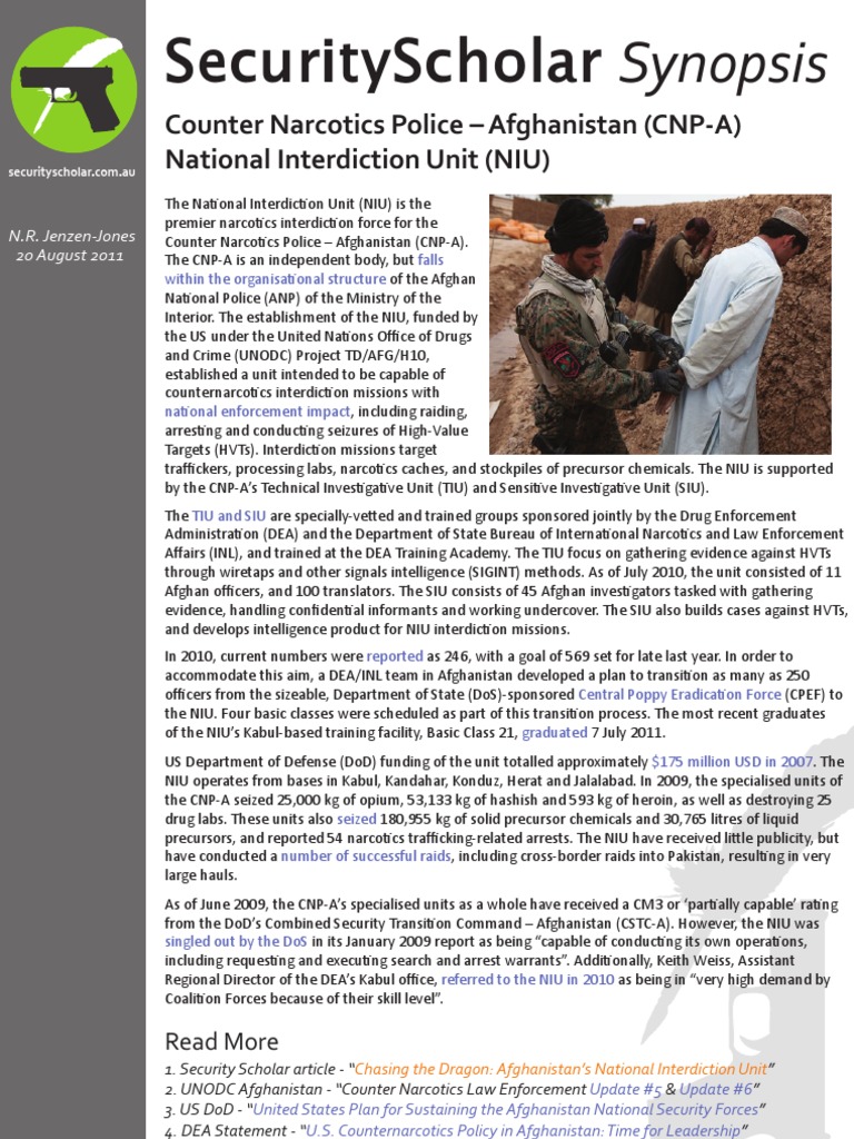 Counter Narcotics Police - Afghanistan (CNP-A) National Interdiction ...
