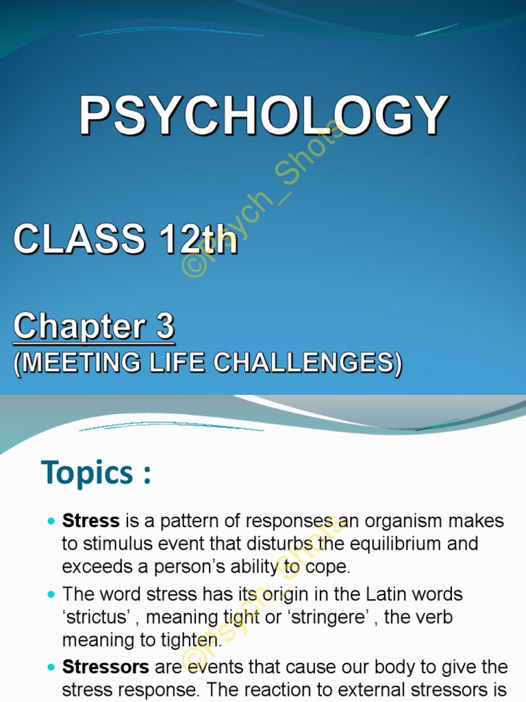 Chapter 3 Class 12 Psychology | PDF | Stress (Biology) | Emotions