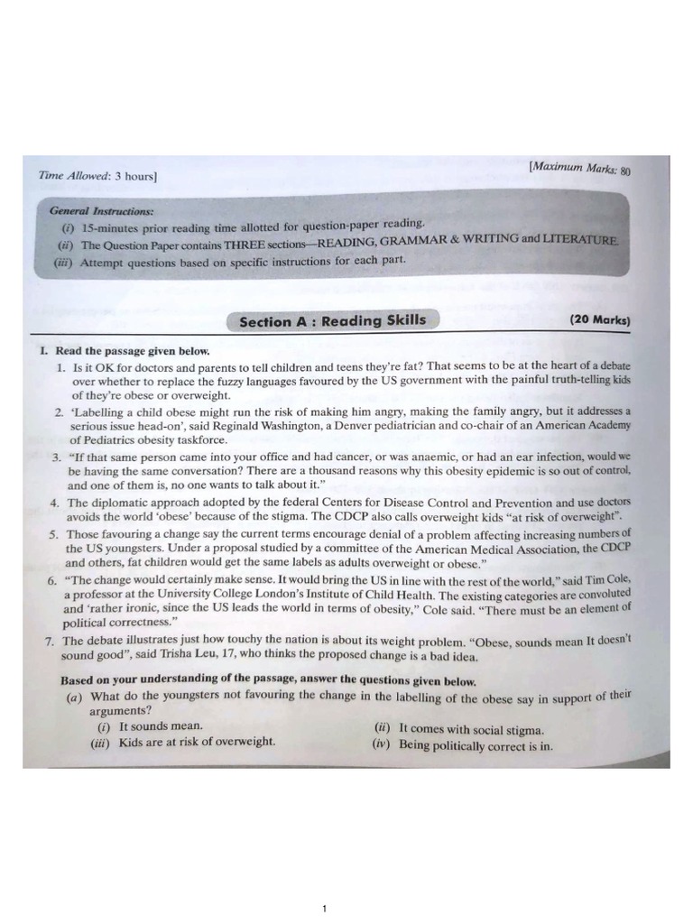 Sample Practice Paper 2 | PDF