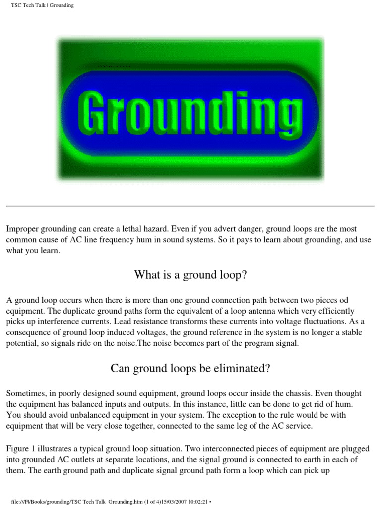 Audio Grounding Essentials | PDF | Manufactured Goods | Electrical ...