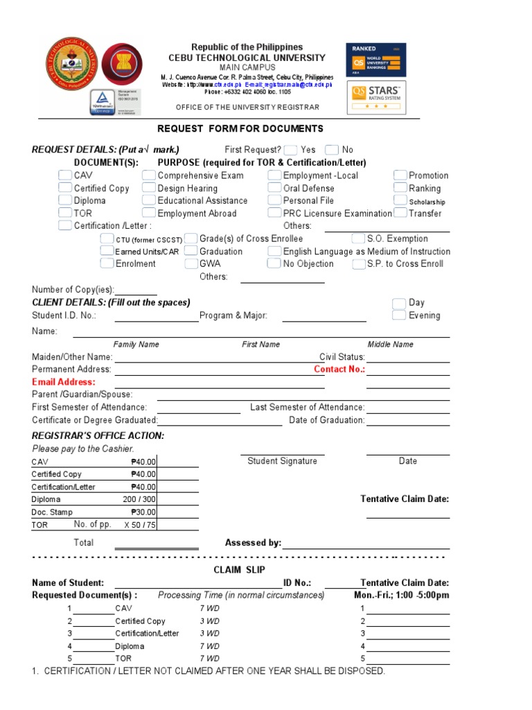 Form 13 Request Form For Documents | PDF