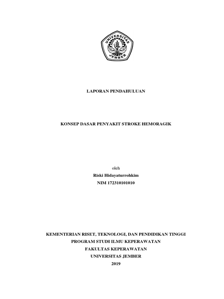 Laporan Pendahuluan Stroke Hemoragik | PDF | Kesehatan Holistik | Sains & Matematika
