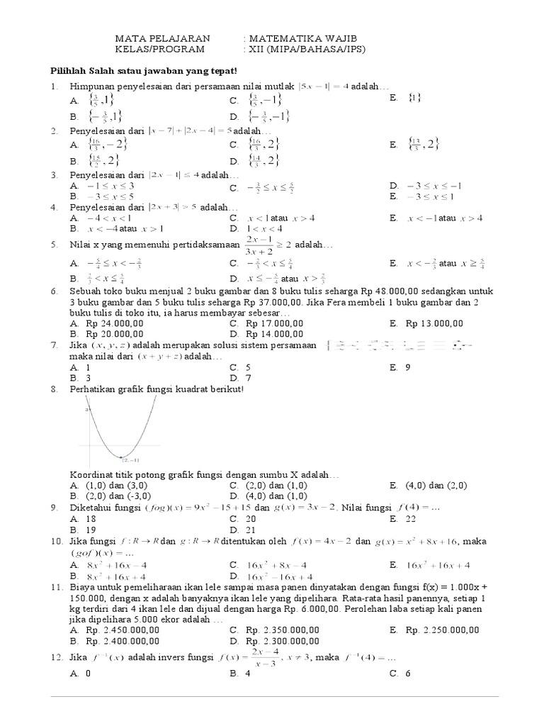 Soal Mat H4 | PDF | Metode & Bahan Ajar
