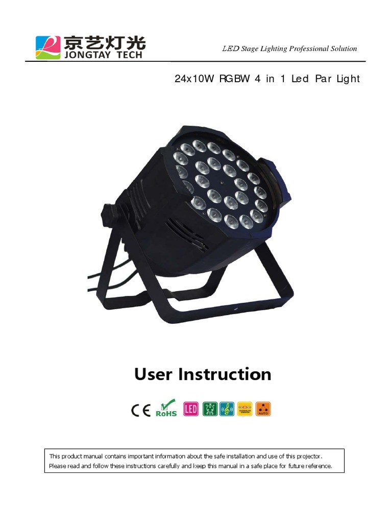 USER MANUAL - 4 IN 1 LED PAR LIGHTg | PDF | Electricity | Manufactured ...