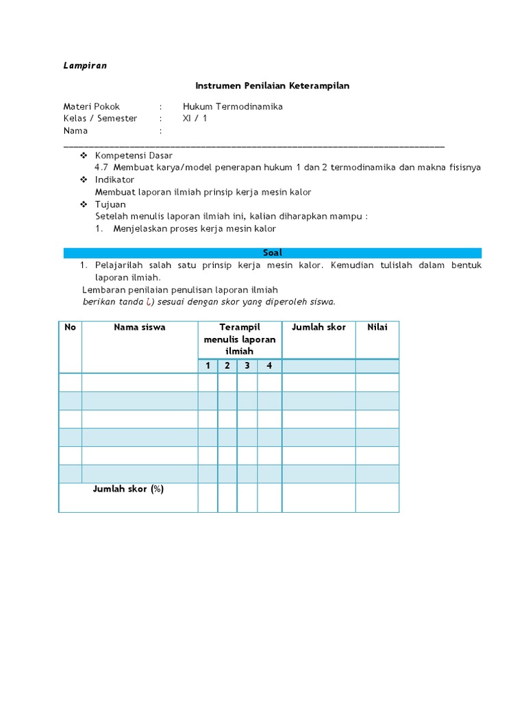 Penilaian Keterampilan | PDF