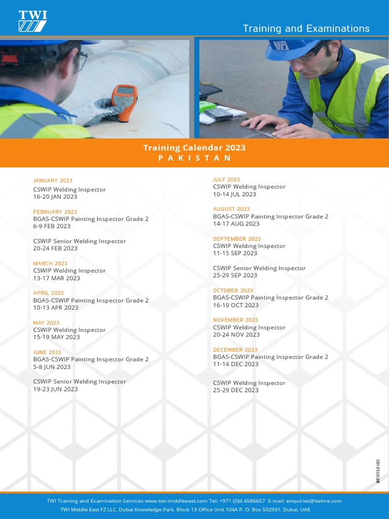 07 Twi Me Pakistan Tes Calendar 2023 | PDF