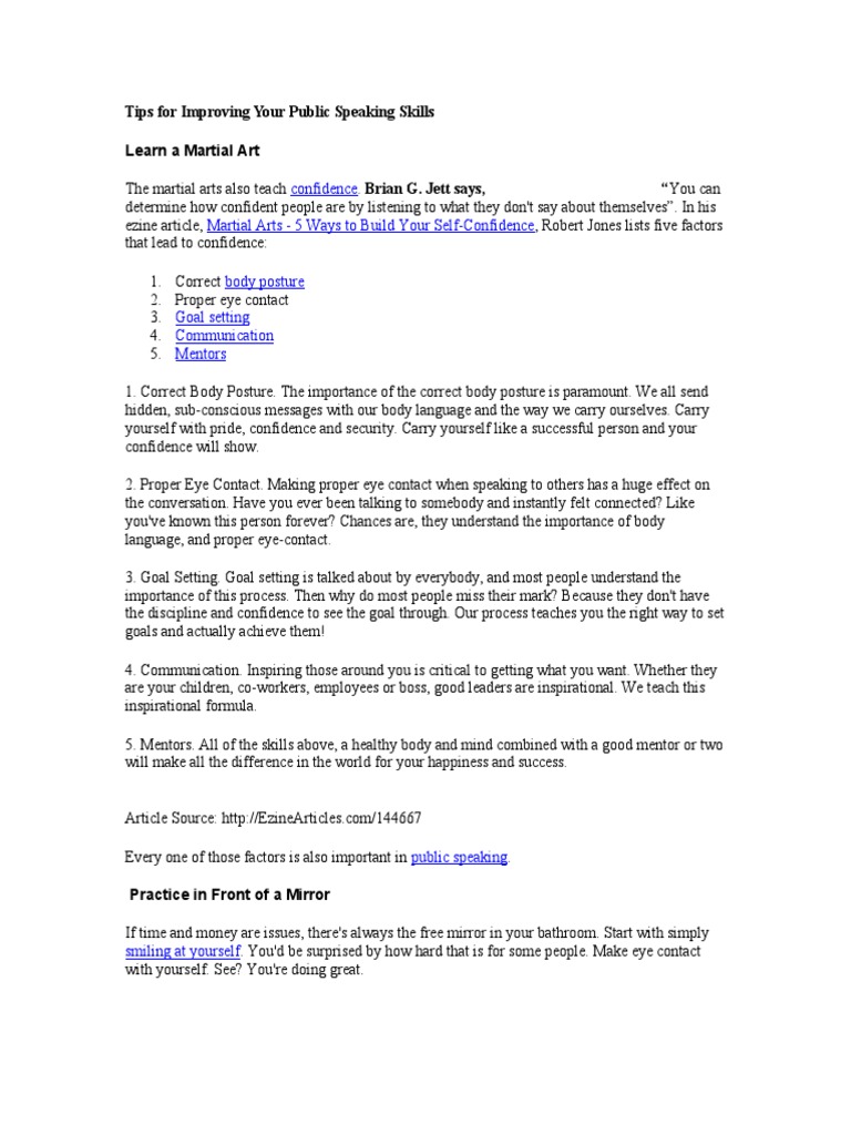 Speaking Skills | PDF | Communication | Public Speaking