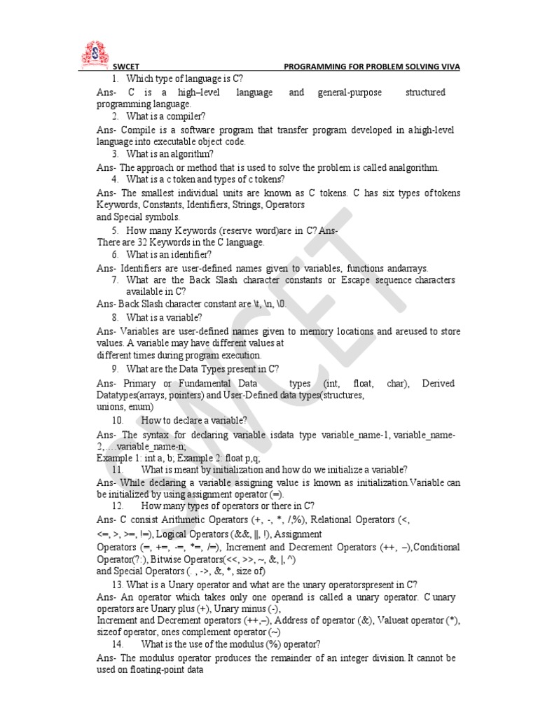 Viva Manual 1 Pdf Pointer Computer Programming Control Flow 