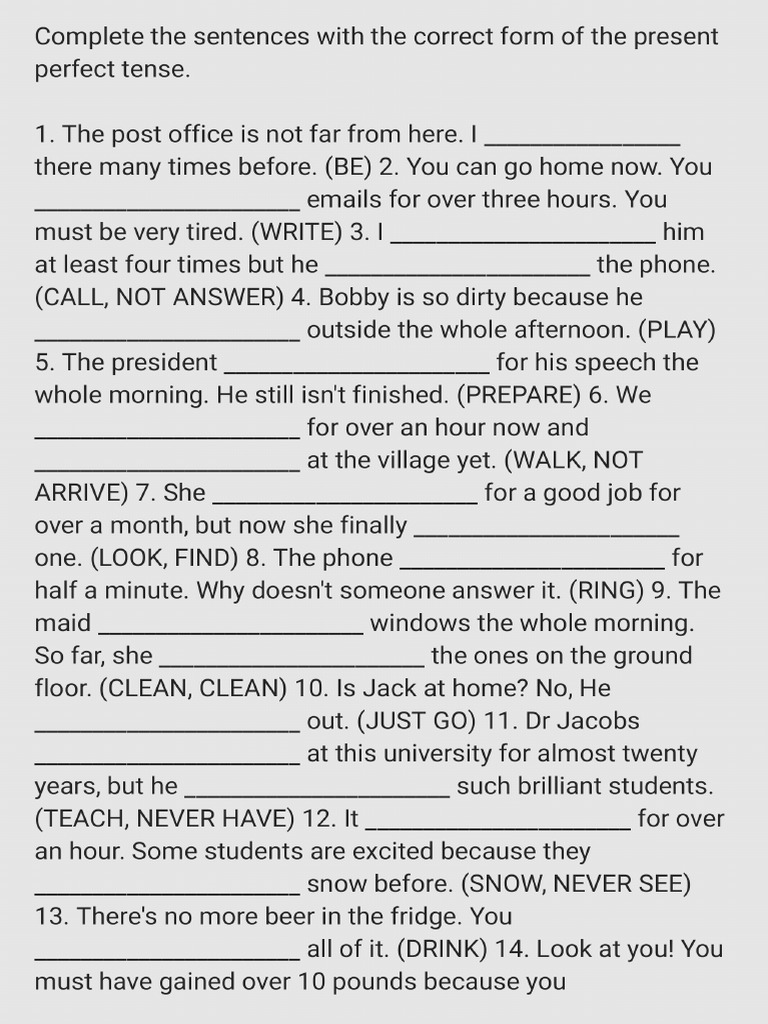 B1 Present Perfect Simple and Progressive | PDF