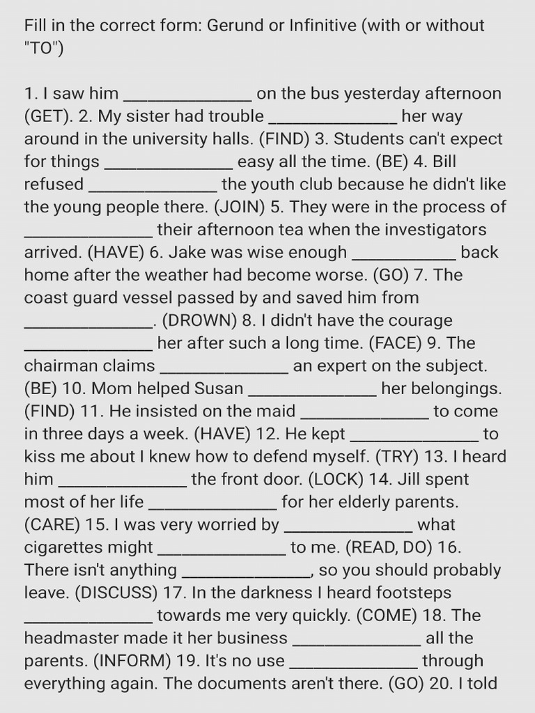 B1 Gerund and Infinitive 3 | PDF